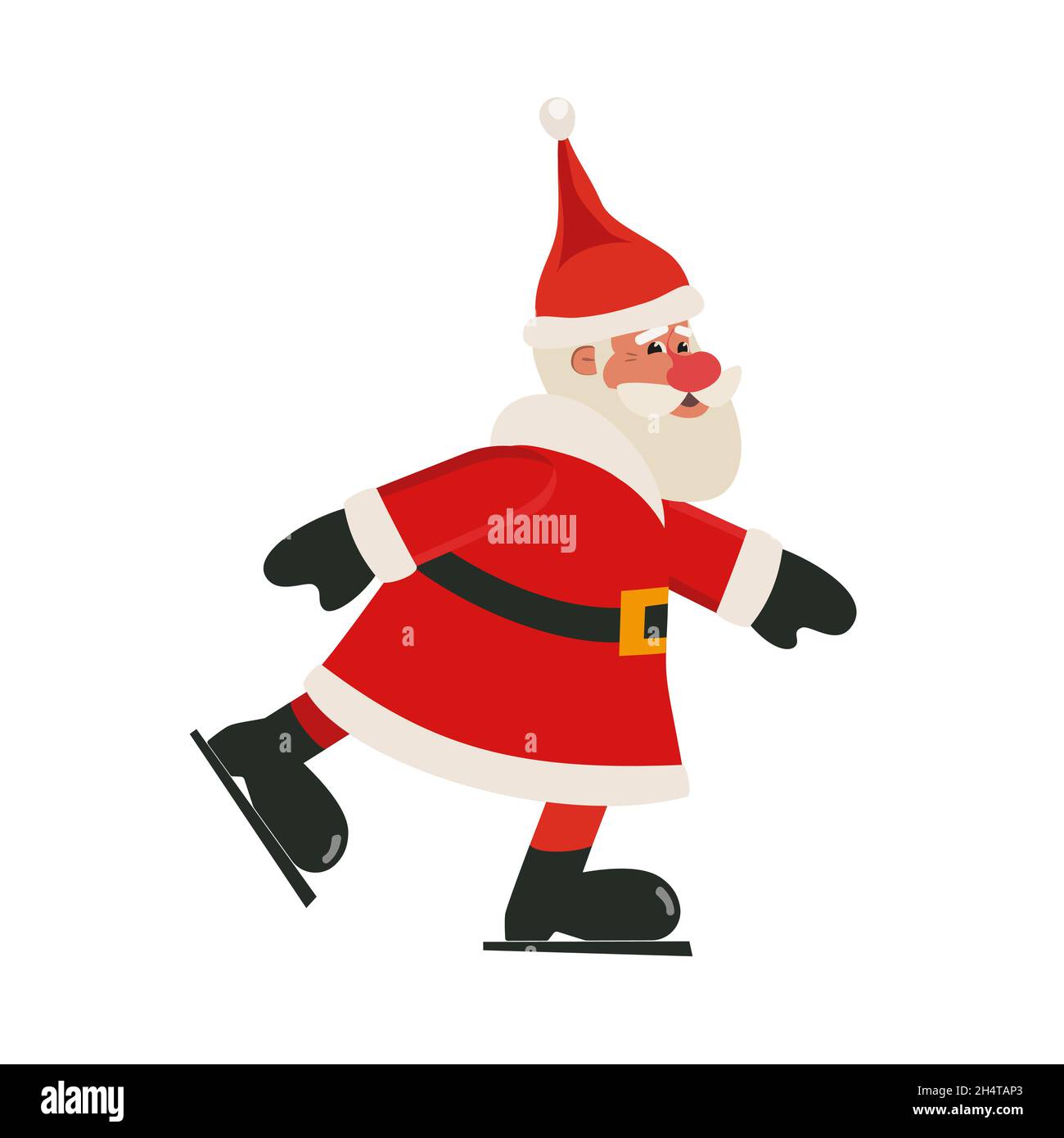 Santa claus skating merry Stock Vector Images - Alamy