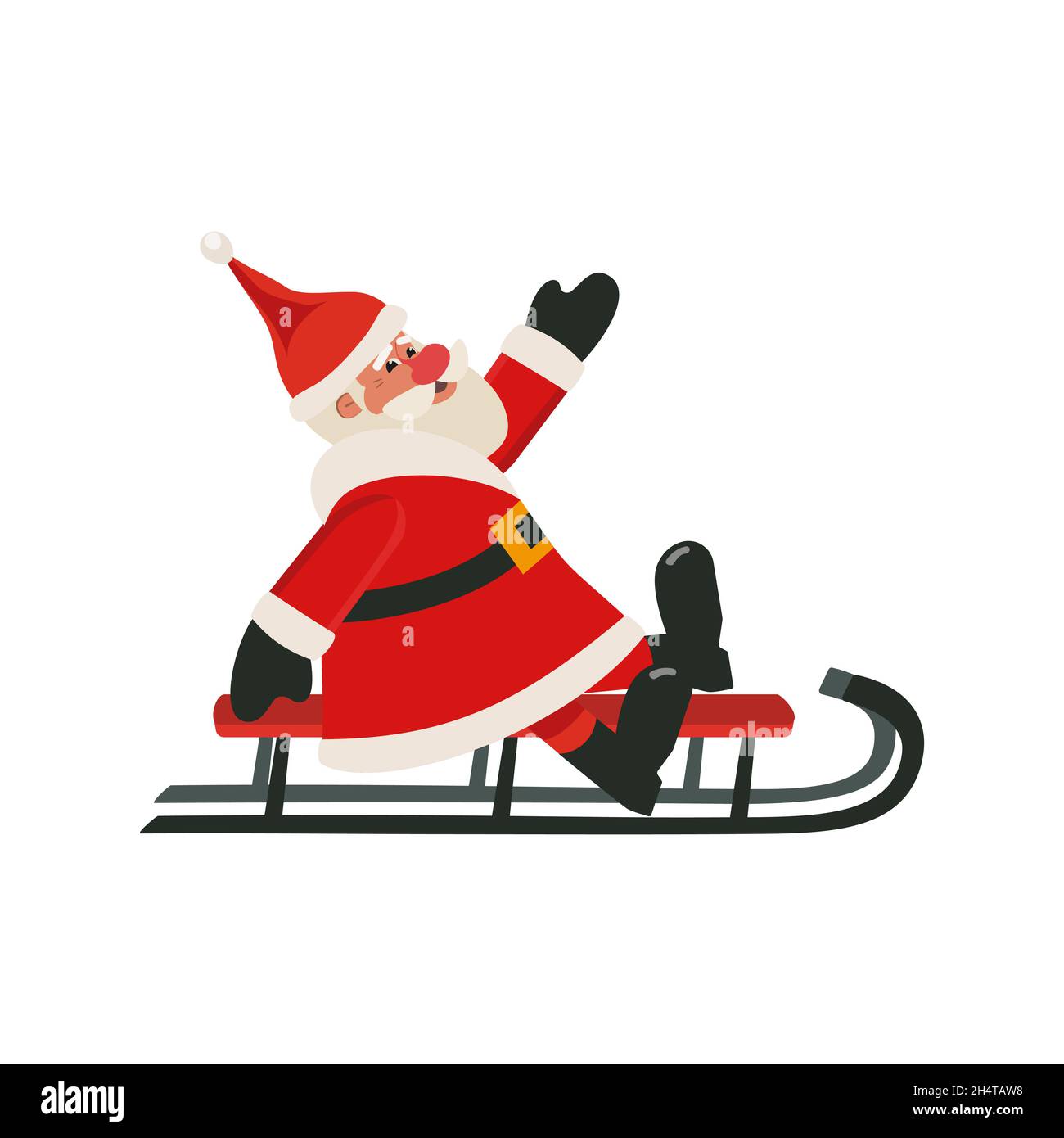 Children sledding illustration Cut Out Stock Images & Pictures - Alamy