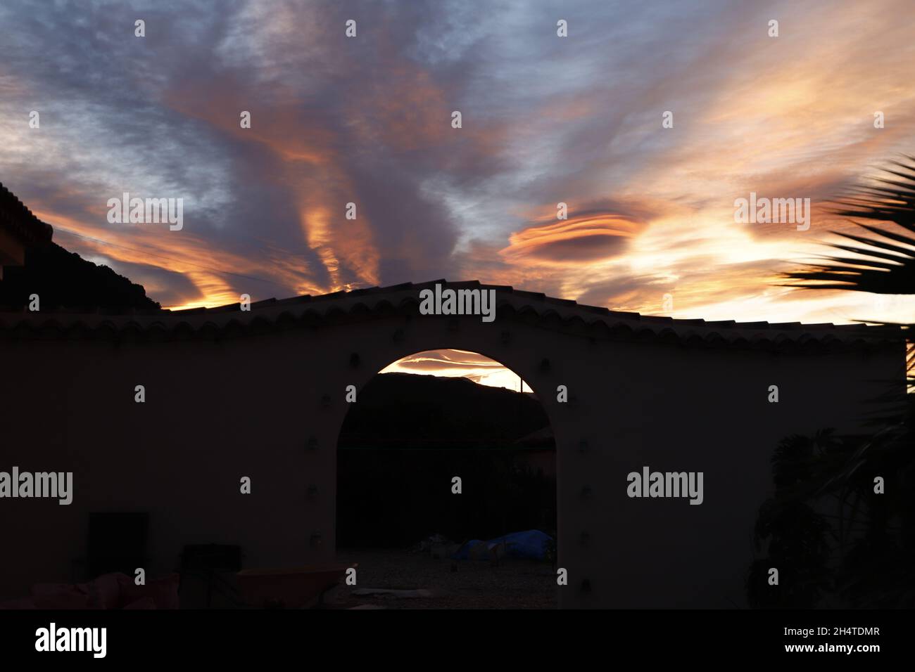 Dramatic sunset above the mountains and explosion of colors Stock Photo ...