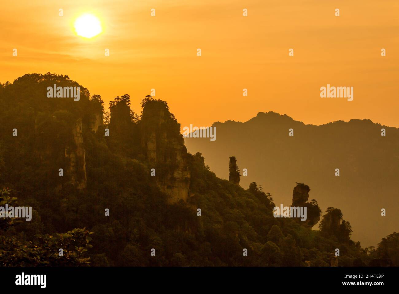 Fairy Dispersing Flowers Peak, lower right, Tianzi Mountain area ...