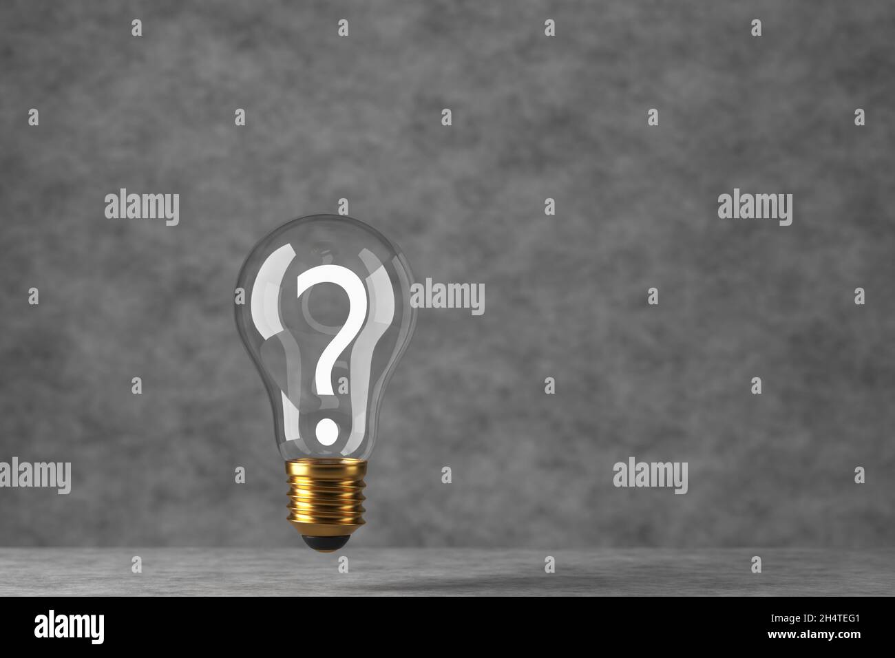 light bulb with a question mark inside on a gray background. Solution ...