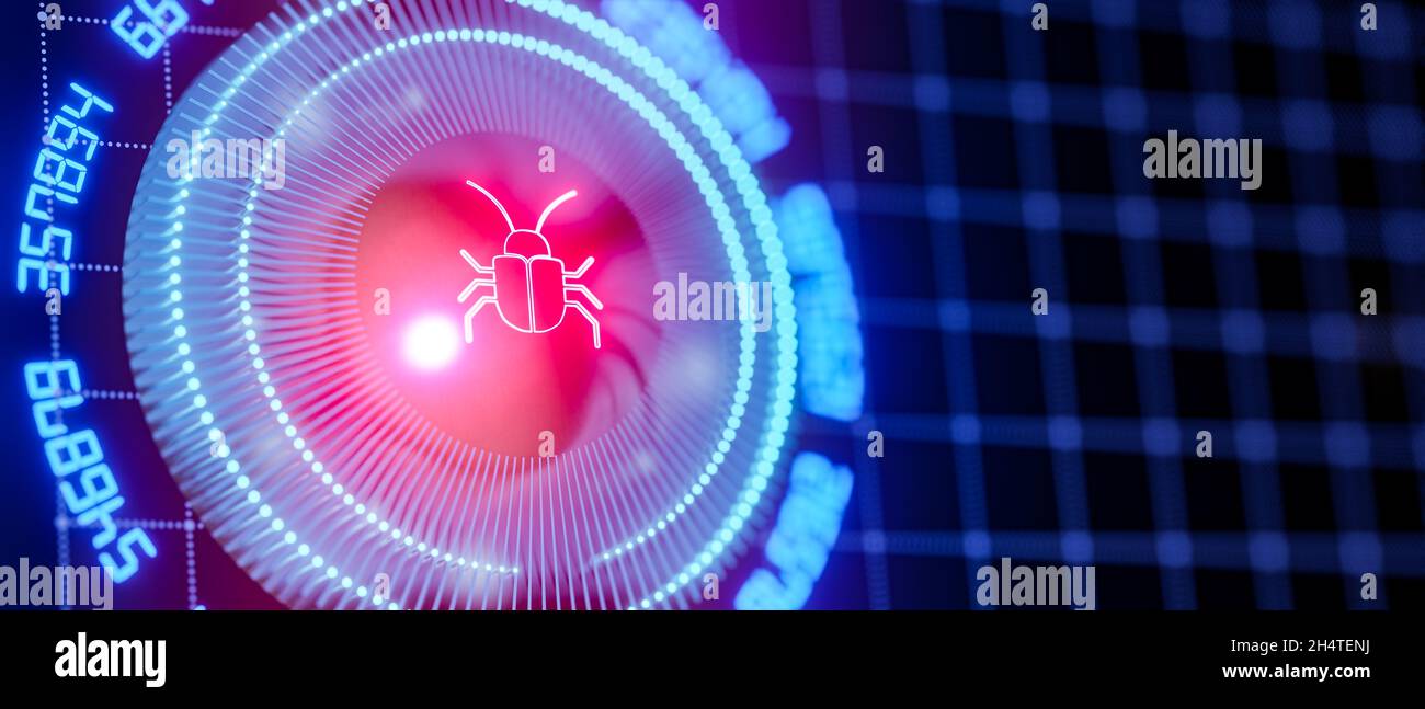 Safety code concept. Errors in the program. Malware. 3D render Stock Photo - Alamy