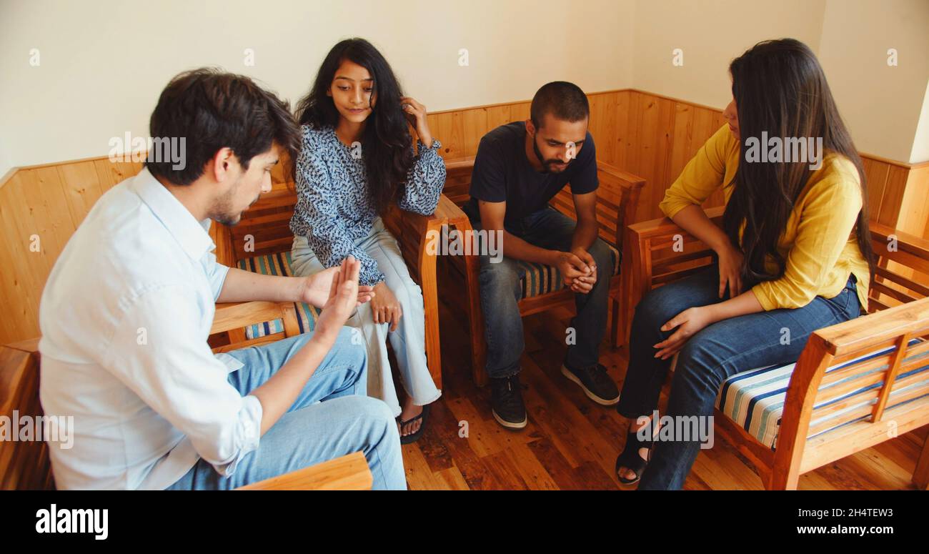 South Asian friends from India spending time together in Himachal ...