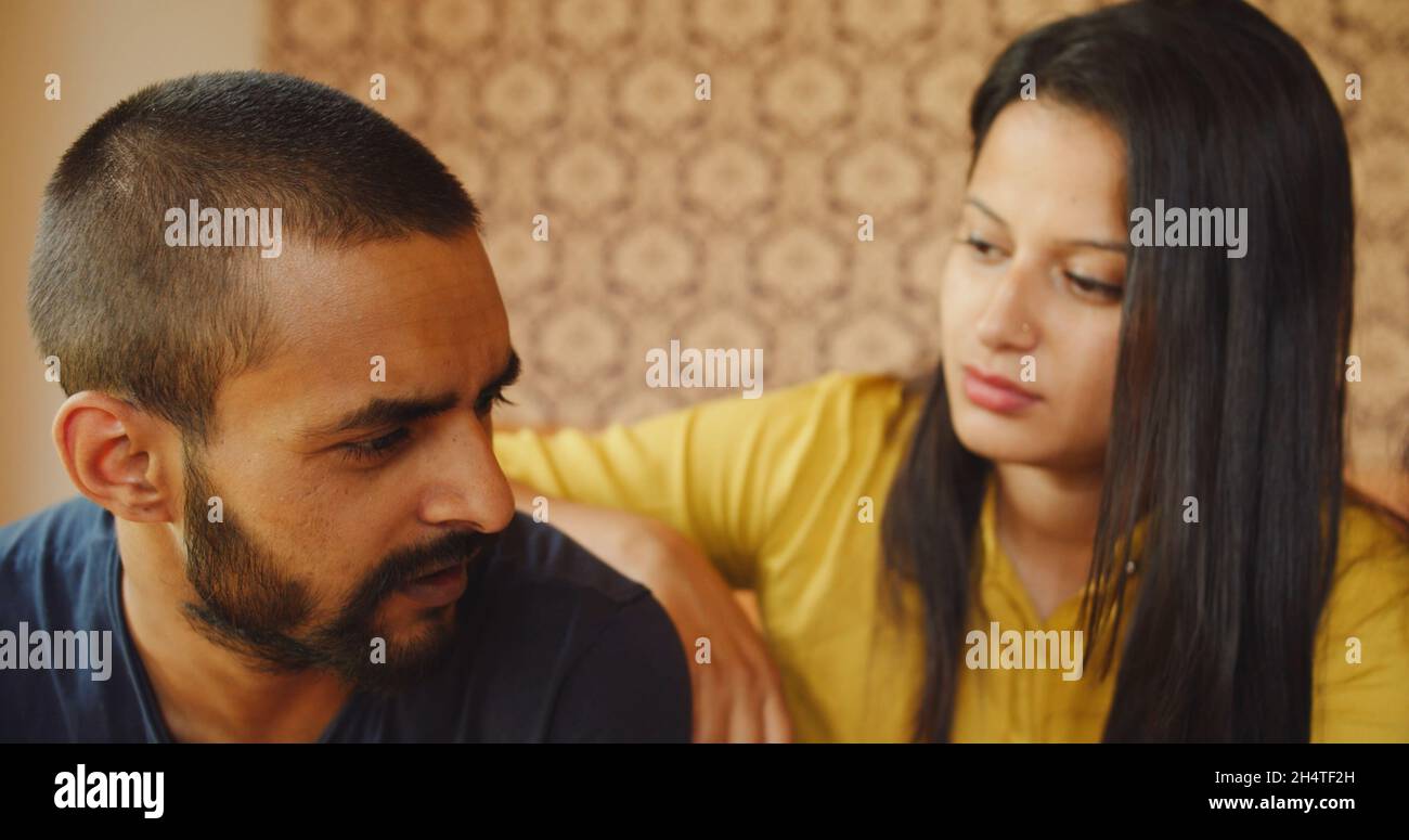 South Asian people from India talking at home Stock Photo - Alamy