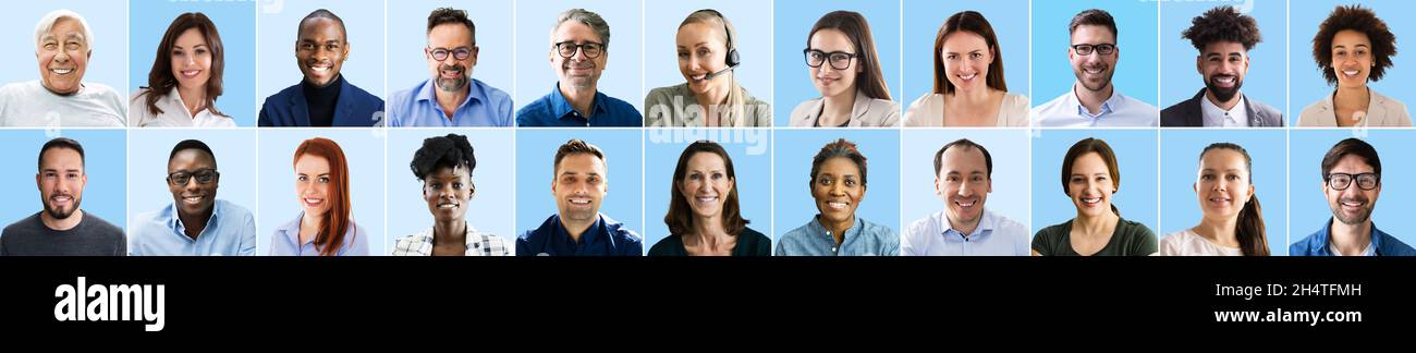 Diverse Social Group Face Collage And People Portraits Stock Photo - Alamy