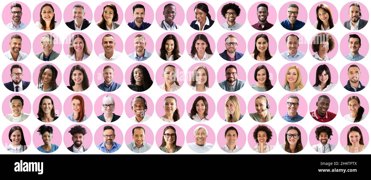 People Face Avatar Collage. Diverse Headshot Photos Stock Photo - Alamy