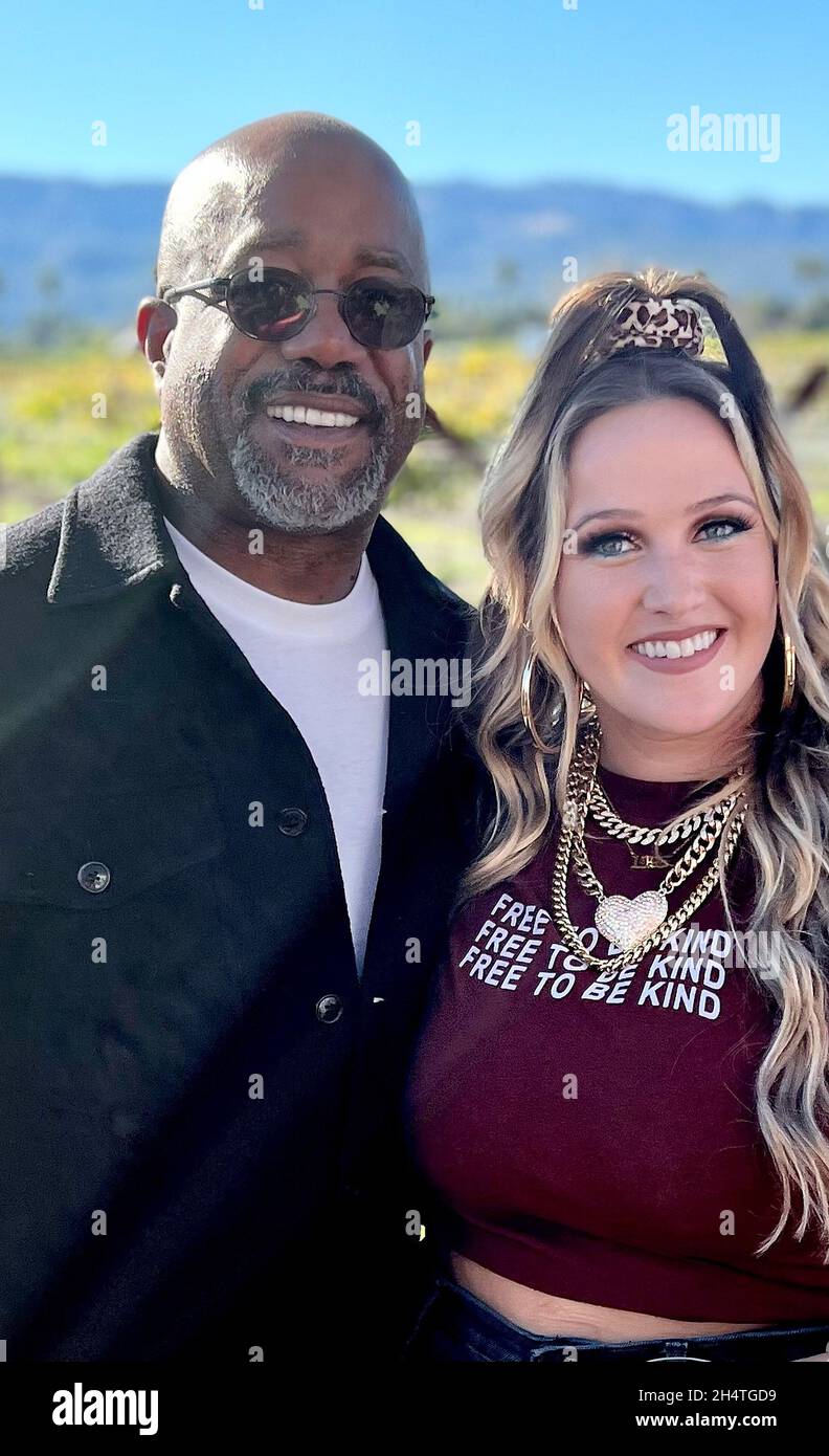 Darius Rucker and Priscilla Block pose for a photo during the 'CMT Live ...