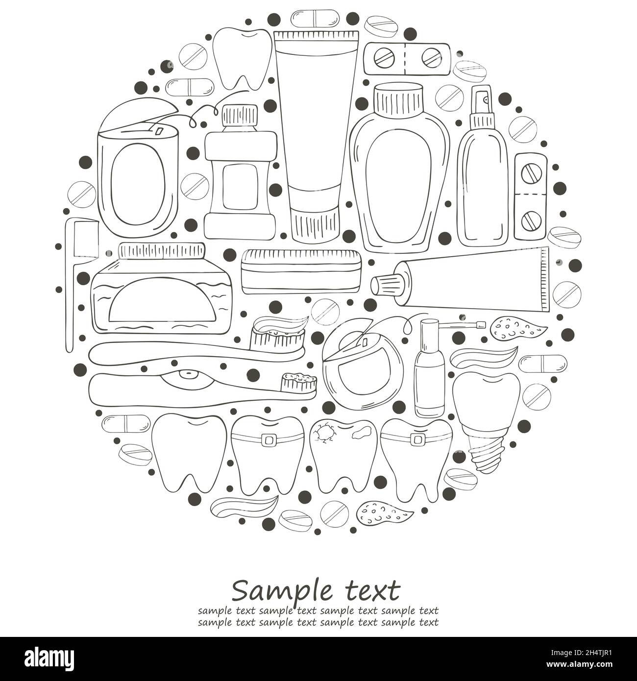 Coloring design elements, text. Set of elements for the care of the ...