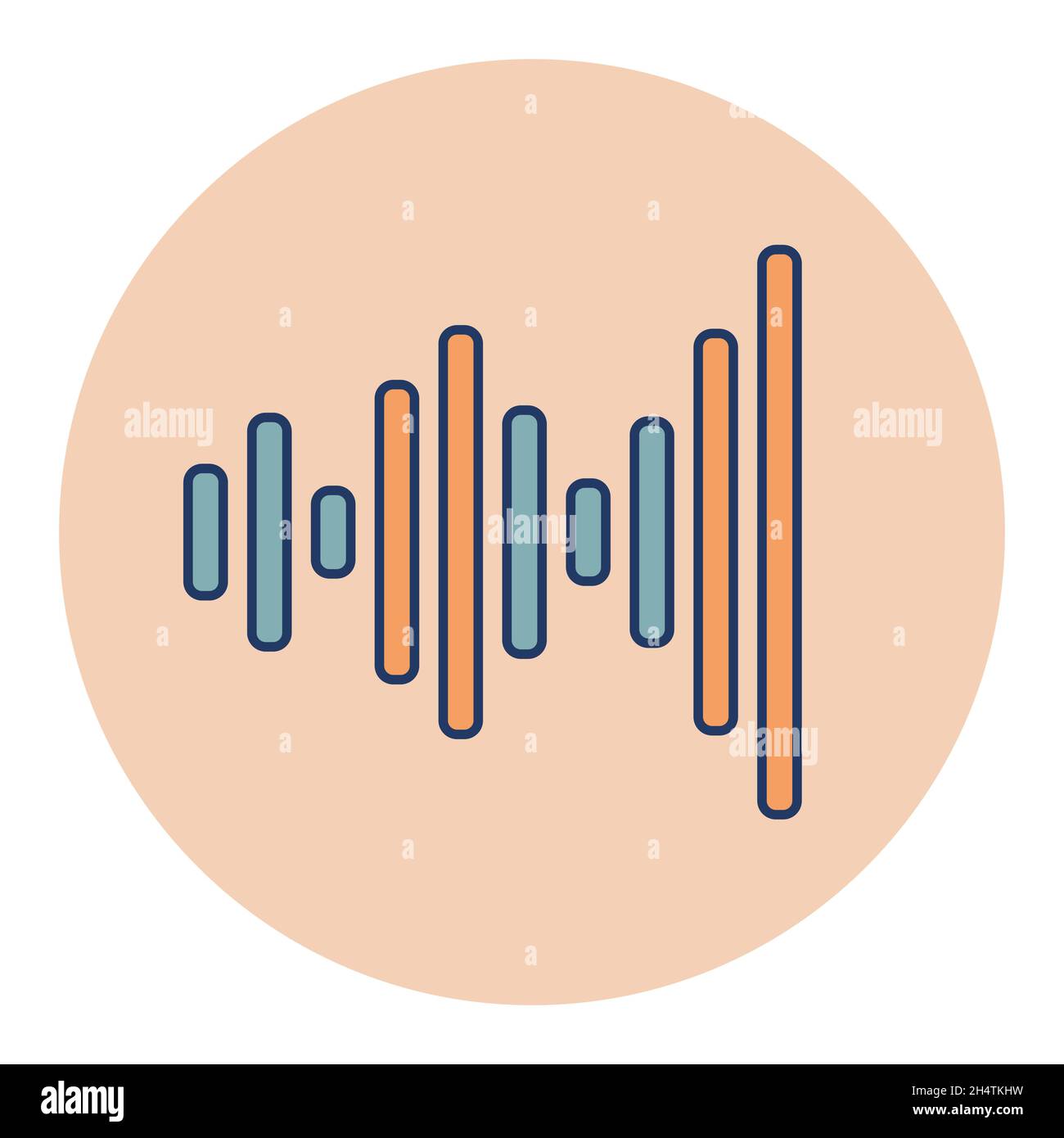 Equalizer, frequency color vector icon. Audio signal. Music sign. Graph ...