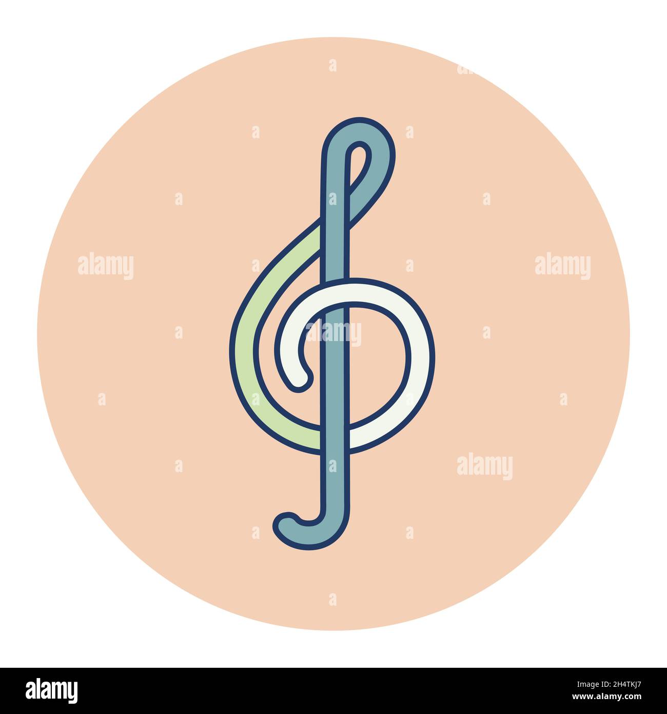 Treble clef color vector icon. Music sign. Graph symbol for music and ...