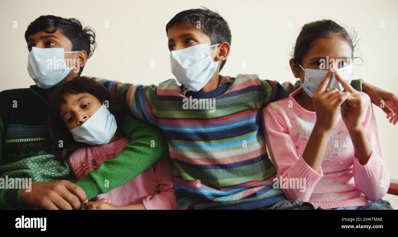 South Asian people in masks in Shimla, Himachal Pradesh Stock Photo - Alamy