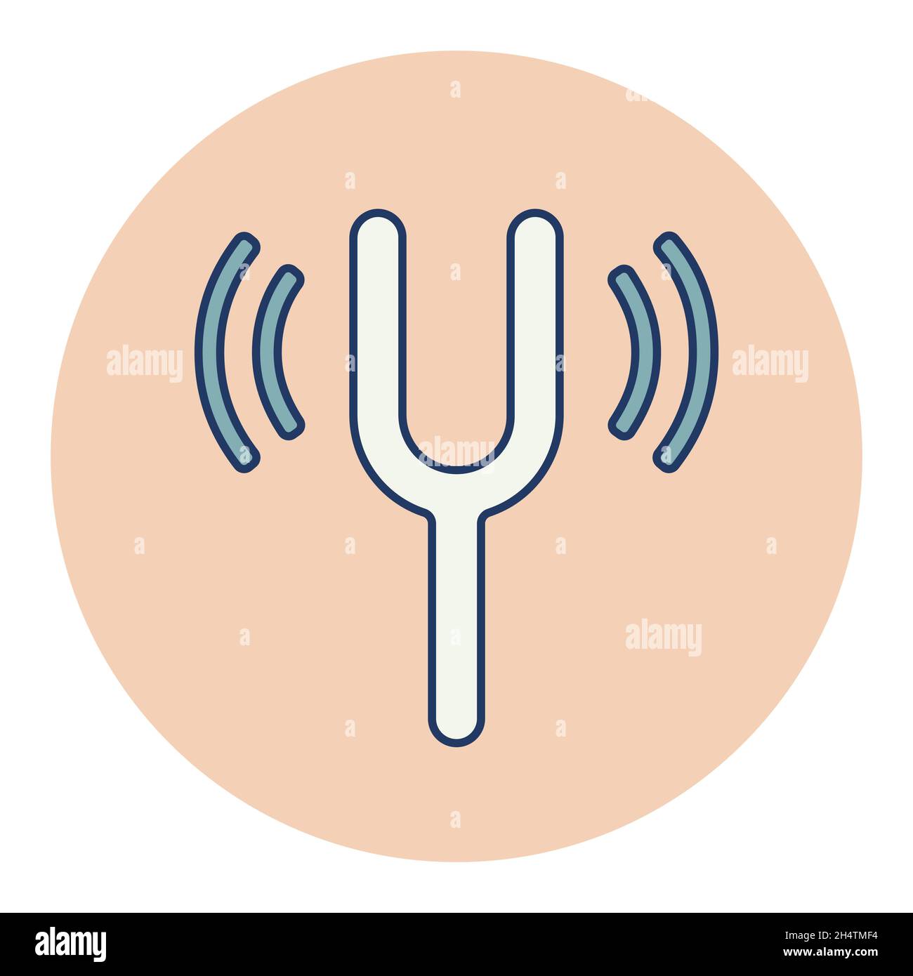 Tuning fork color vector flat icon. Music sign. Graph symbol for music ...