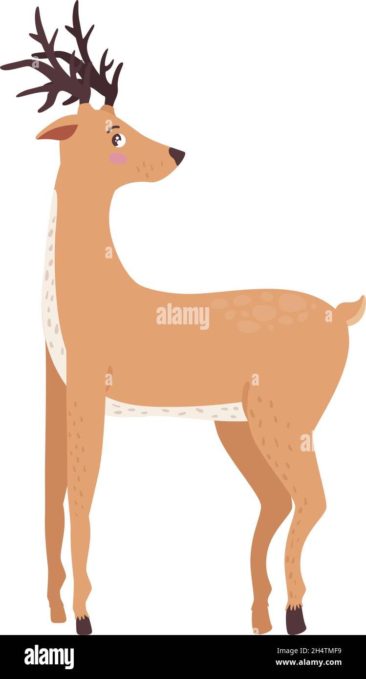 cute reindeer standing Stock Vector Image & Art - Alamy