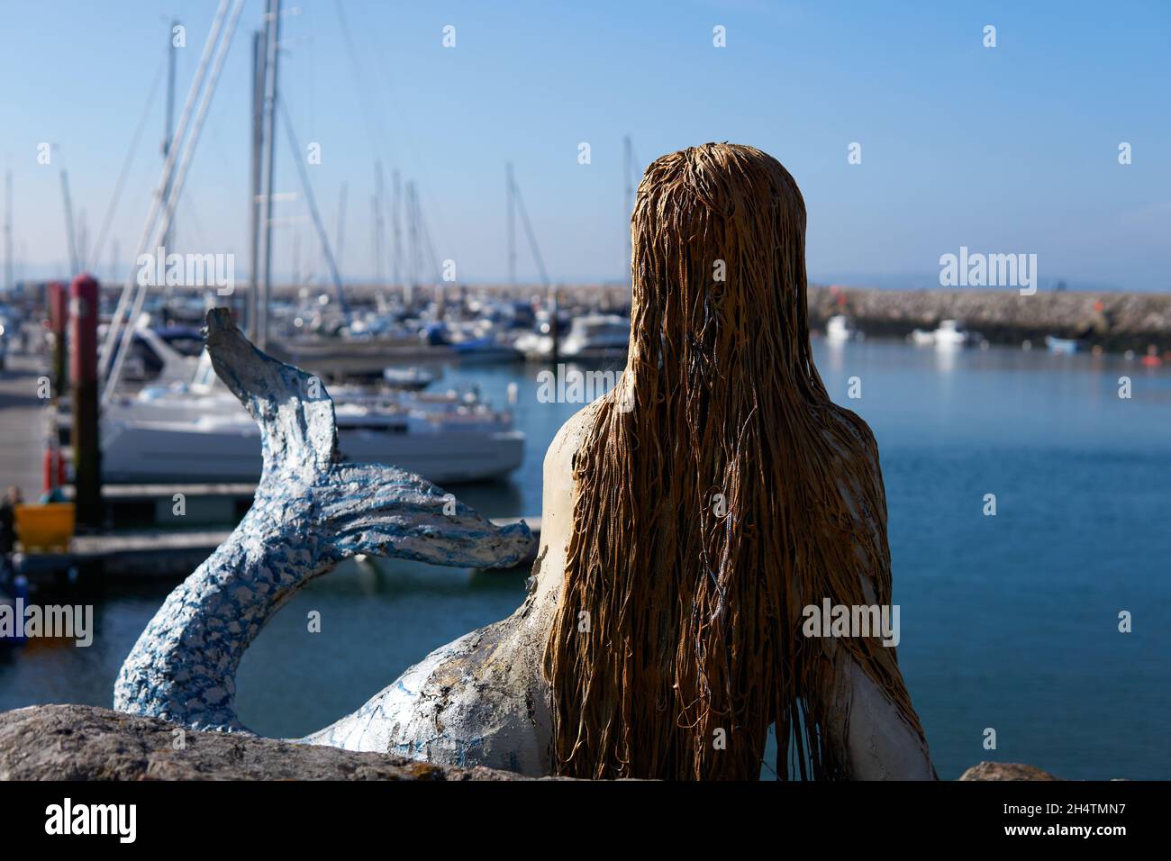 Brixham, Devon, England - May. 30. 2021: Mermaid sculpture sitting ...
