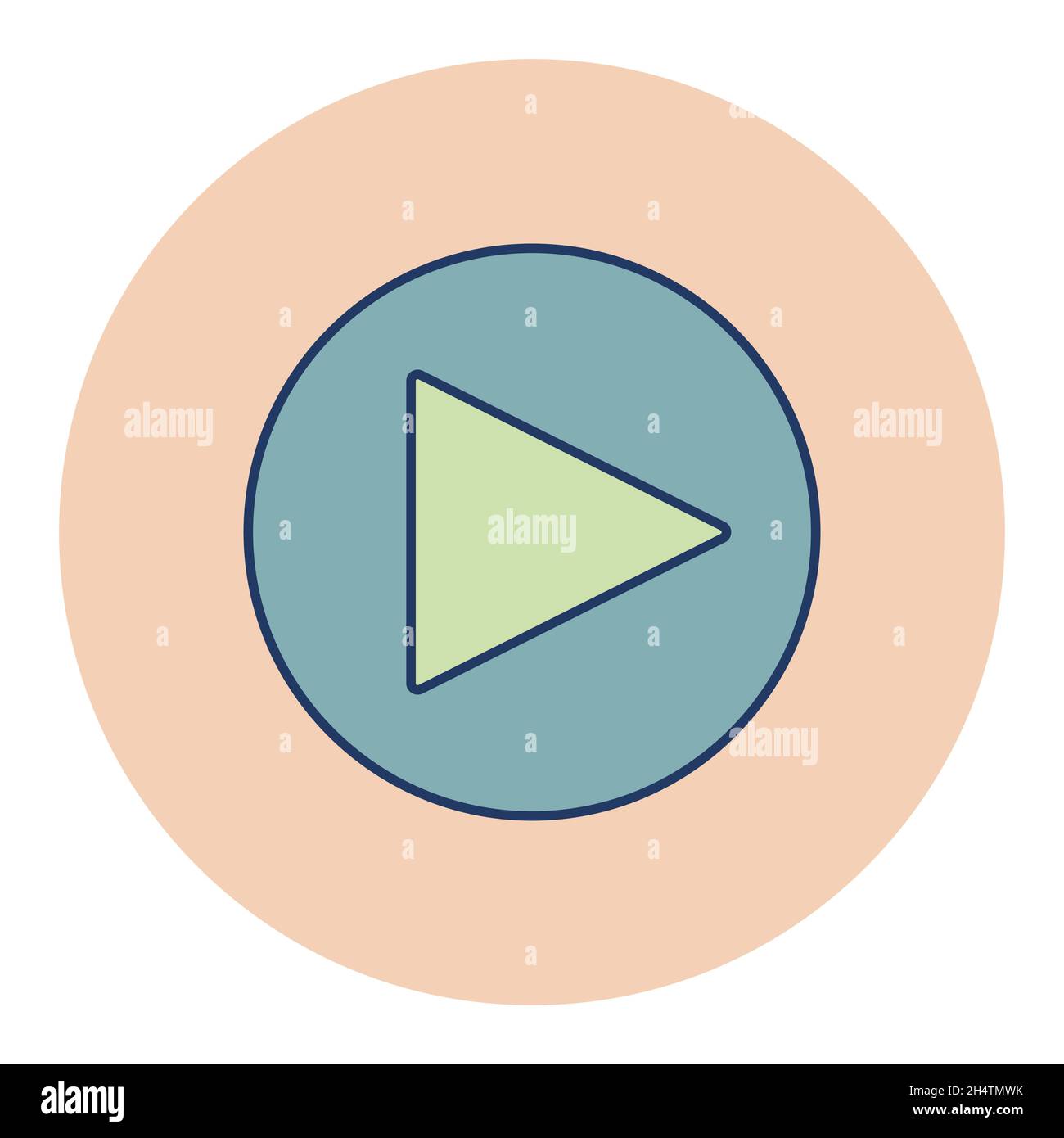 Play button color vector flat icon. Graph symbol for music and sound ...