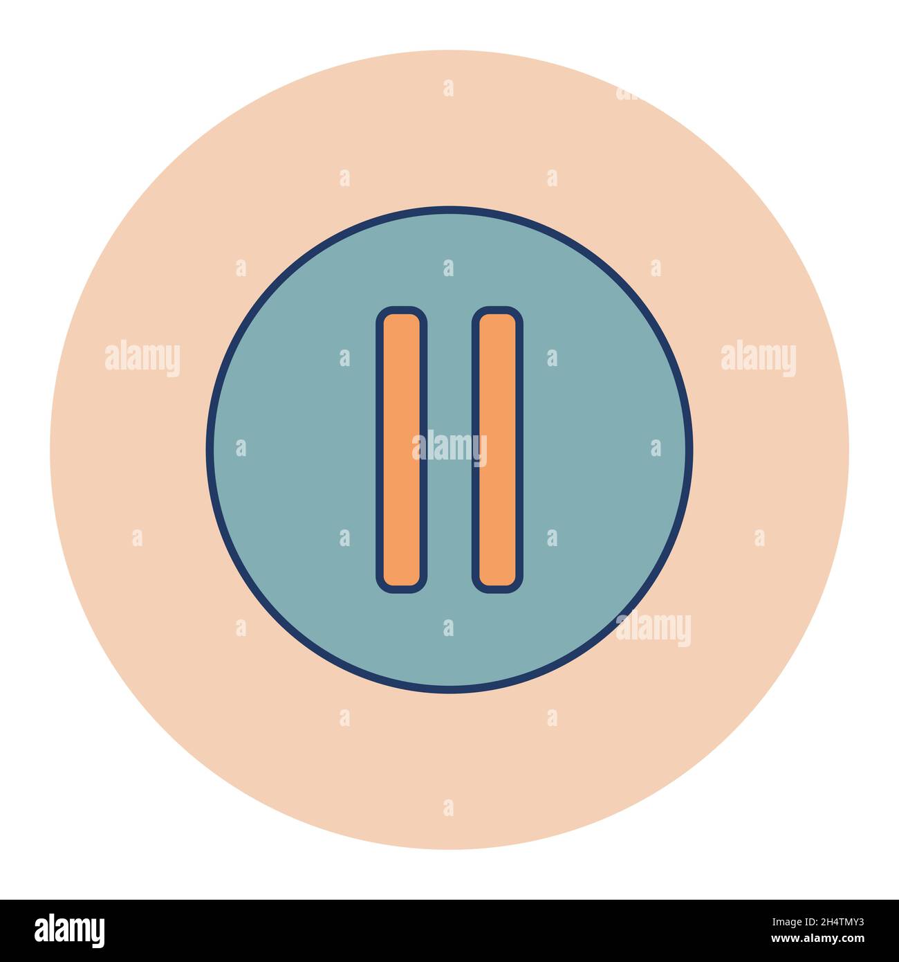 Pause button color vector flat icon. Graph symbol for music and sound ...