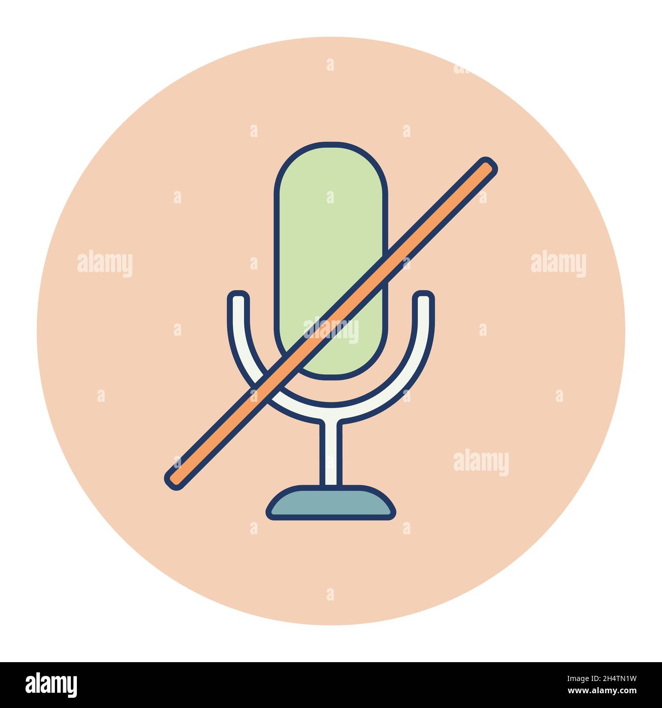 Microphone, mic mute color vector icon. Music sign. Graph symbol for ...