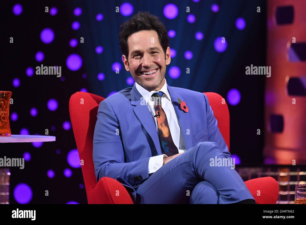 EDITORIAL USE ONLY Paul Rudd during the filming for the Graham Norton ...