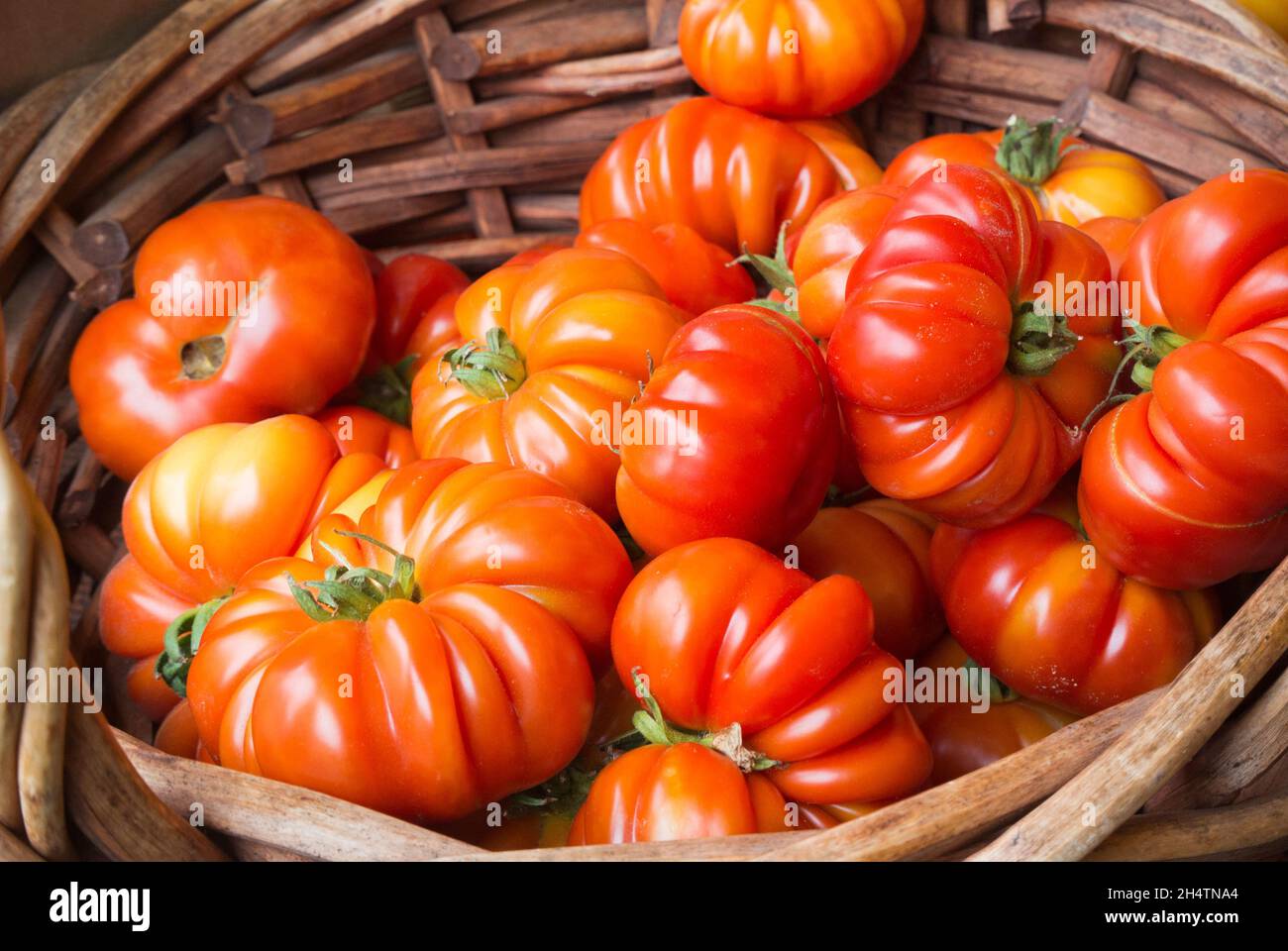 Tomatoes on Display at Farmer's Market Stock Photo - Alamy