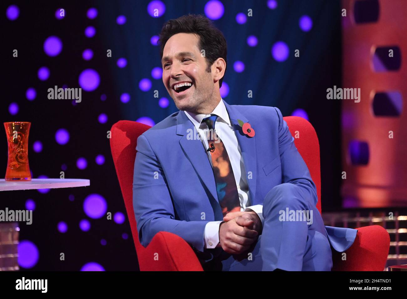 EDITORIAL USE ONLY Paul Rudd during the filming for the Graham Norton ...