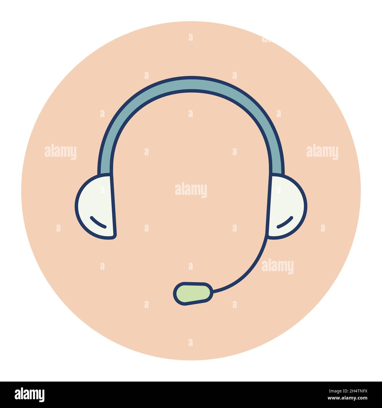 Headset. Headphones with microphone vector icon. Graph symbol for music ...