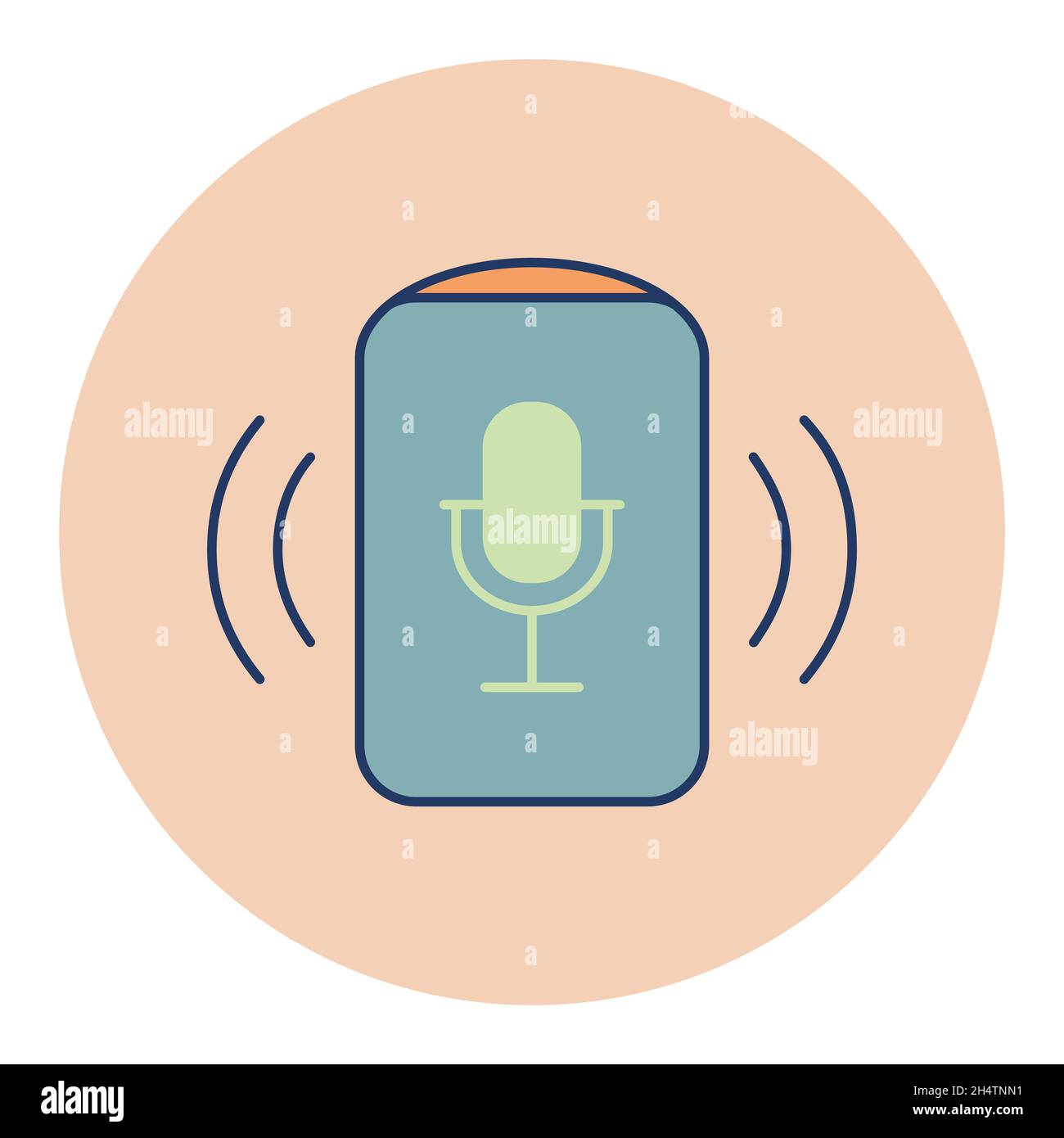Voice assistant concept color vector icon. Music sign. Graph symbol for ...