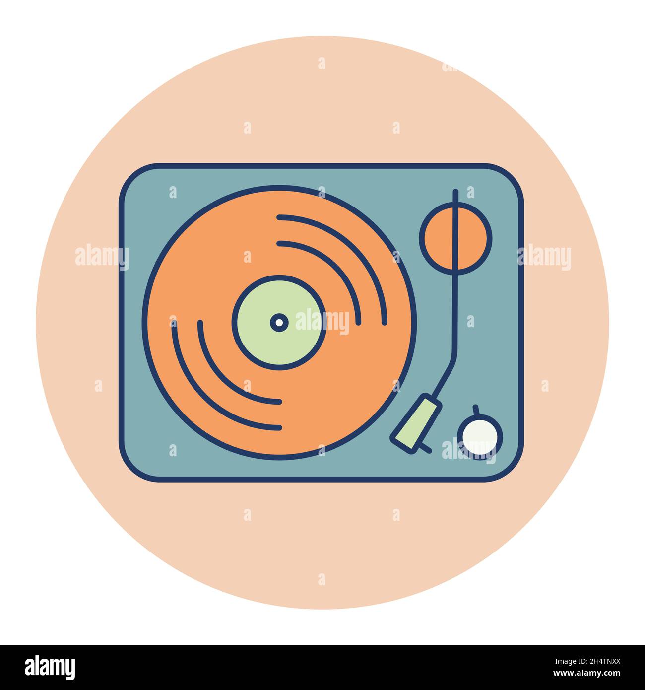 Vinyl record player color vector flat icon. Music sign. Graph symbol ...