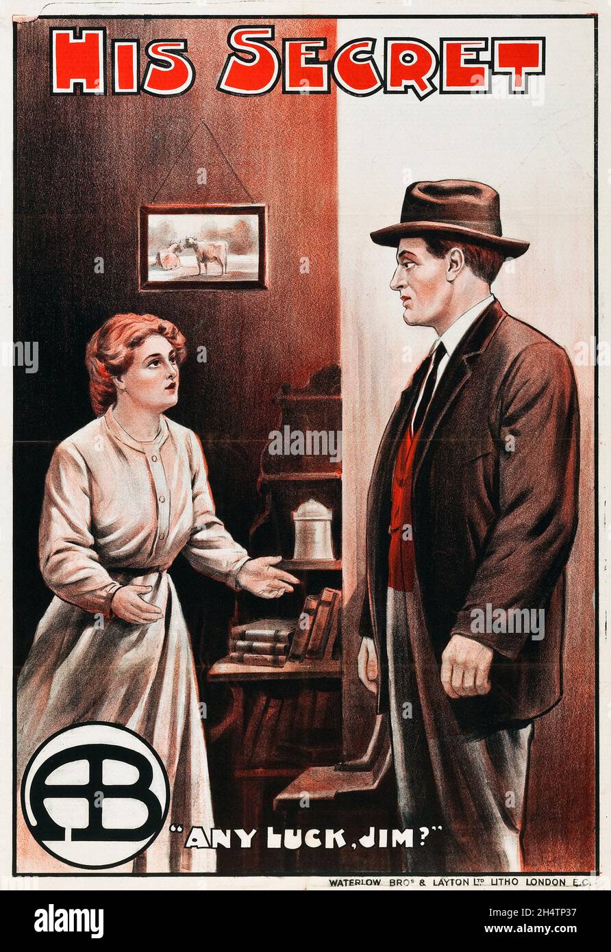 Old movie poster – His Secret (General Film, 1913 Stock Photo - Alamy