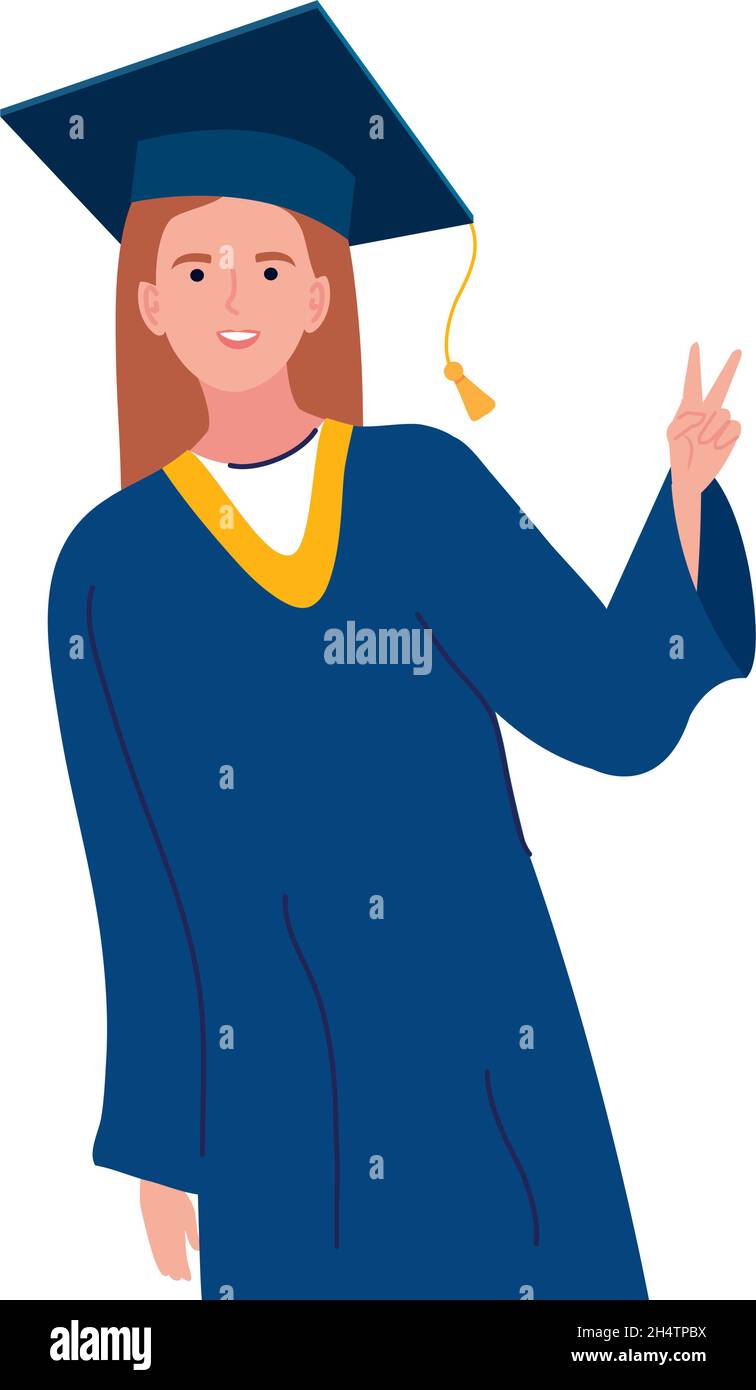 happy woman graduate Stock Vector Image & Art - Alamy