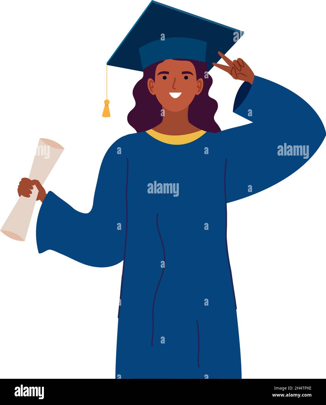 woman afro graduate Stock Vector Image & Art - Alamy