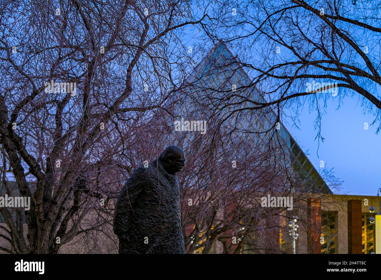 Winston Churchill statue, Winston Churchill Square, Edmonton, Alberta ...