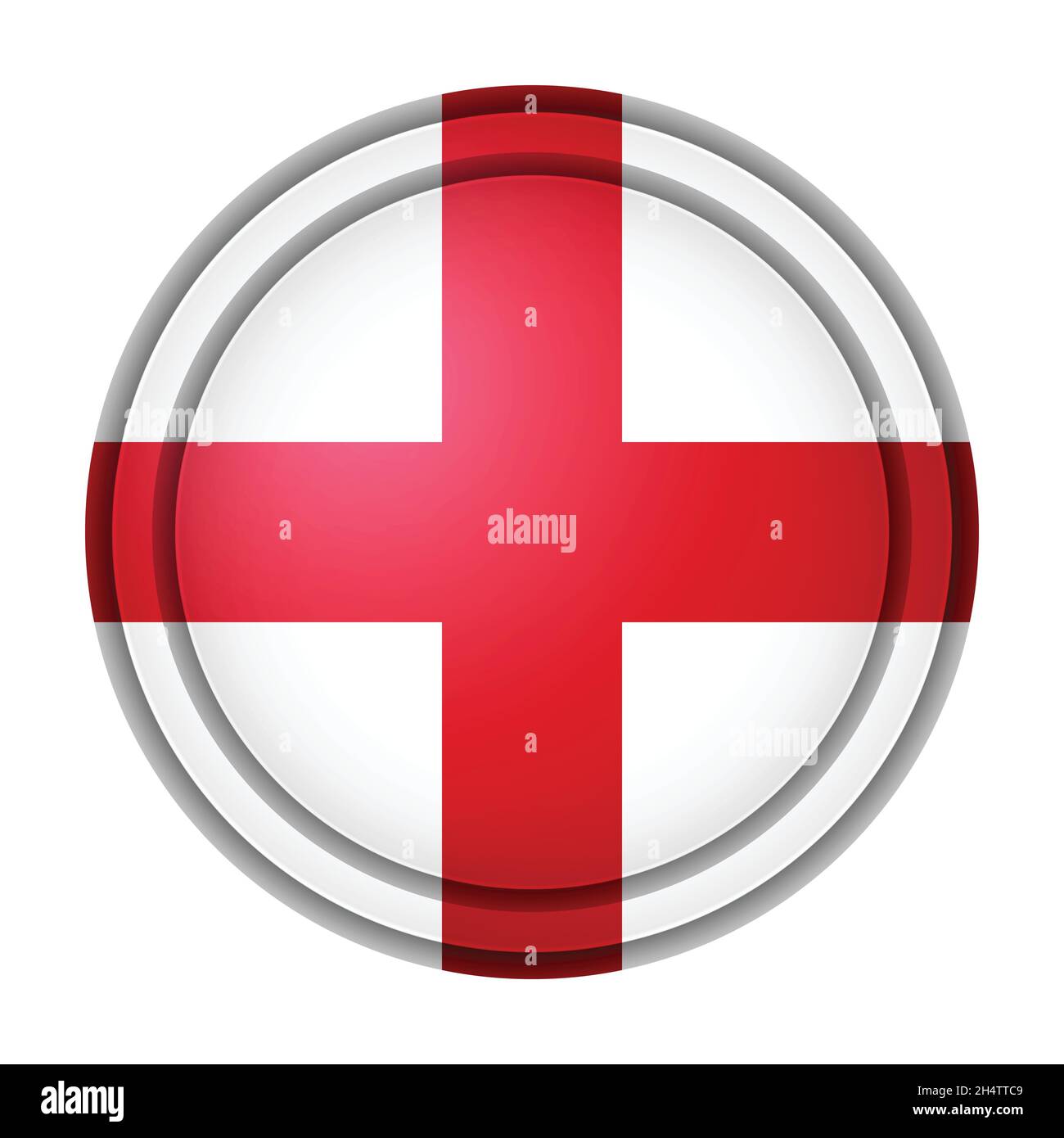 Glass light ball with flag of England. Round sphere, template icon ...