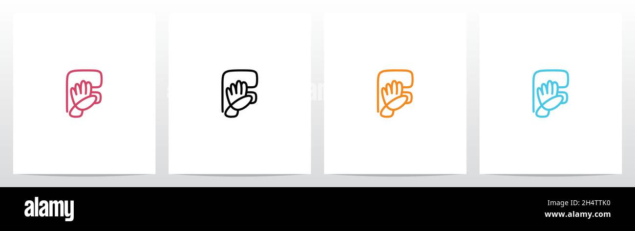 High Five Outline On Letter Logo Design F Stock Vector Image & Art - Alamy