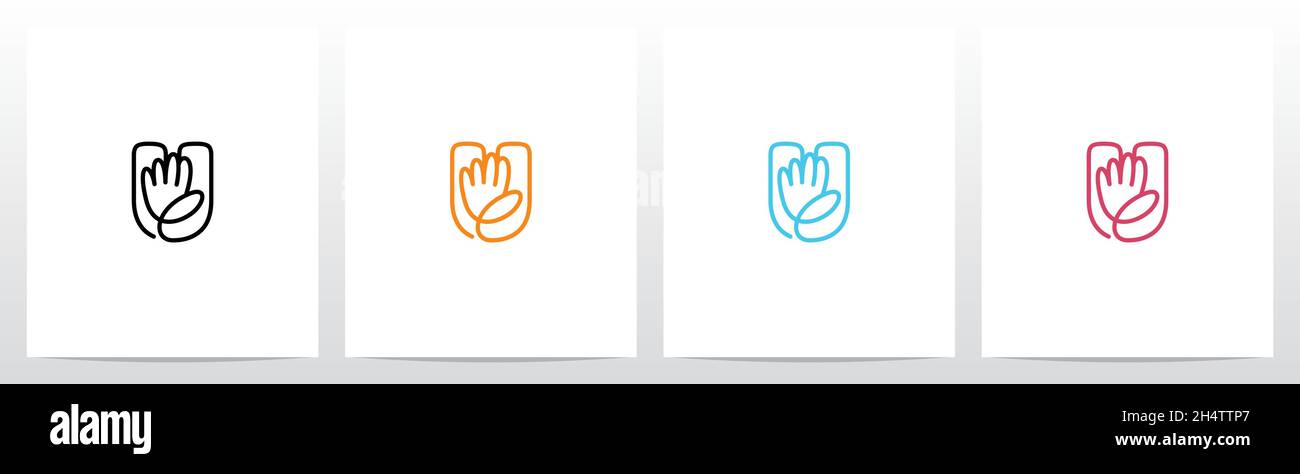 High Five Outline On Letter Logo Design U Stock Vector Image & Art - Alamy