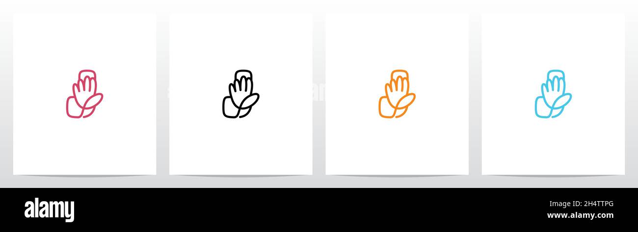 High Five Outline On Letter Logo Design J Stock Vector Image & Art - Alamy