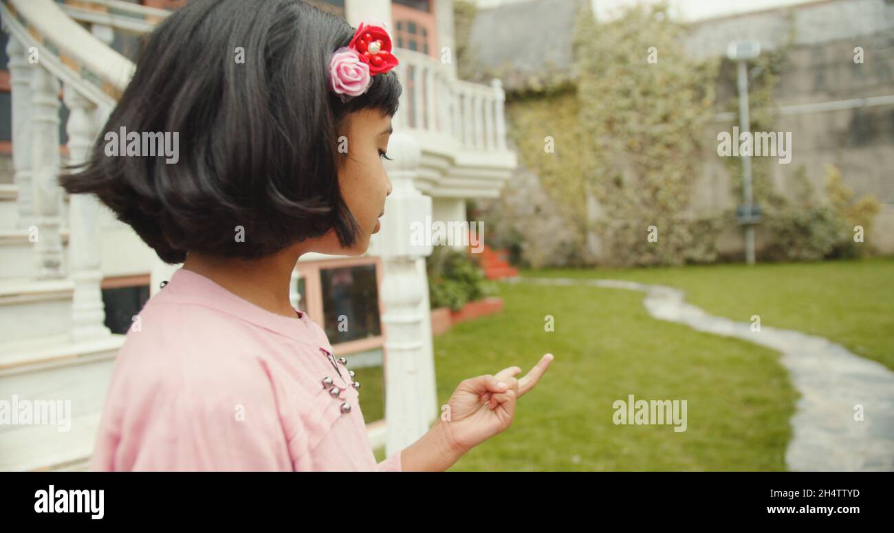 South Asian girl from India wearing pink in Shimla, Himachal Pradesh Stock Photo - Alamy
