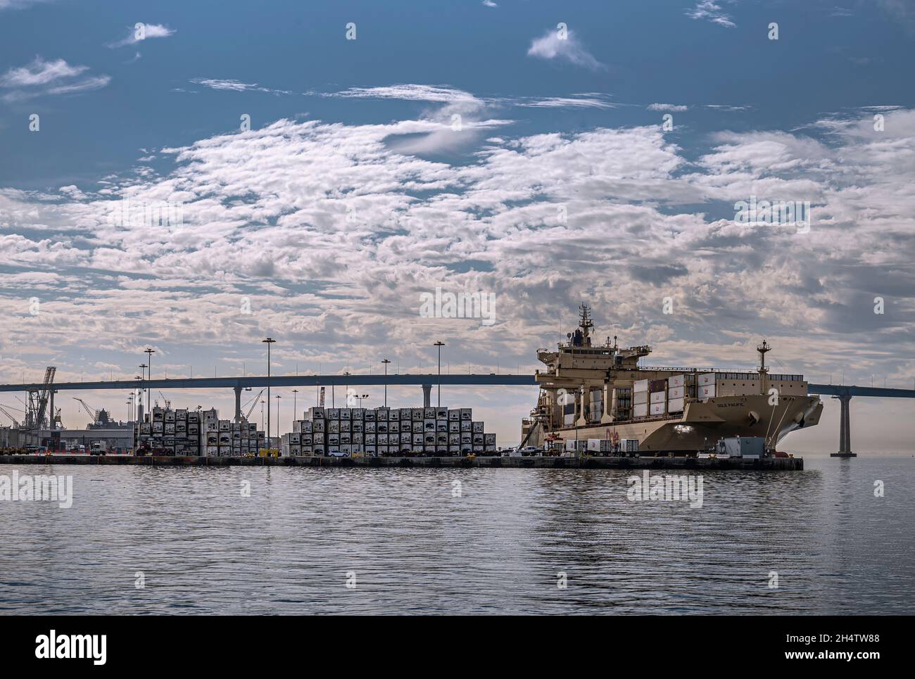 San Diego, California, USA - October 4, 2021: Dole Pacific container ...