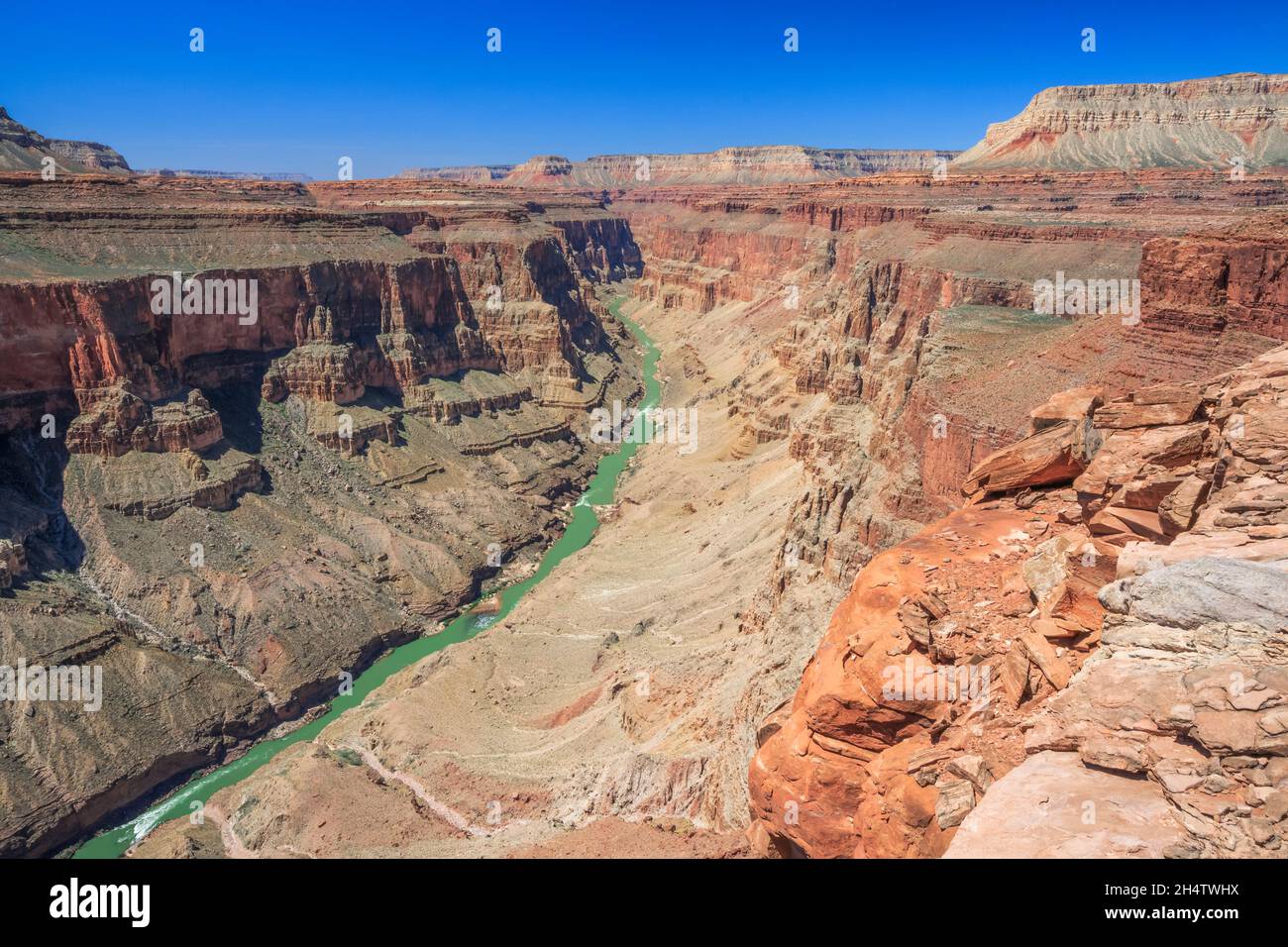 colorado river in the fishtail rapids area of grand canyon national ...