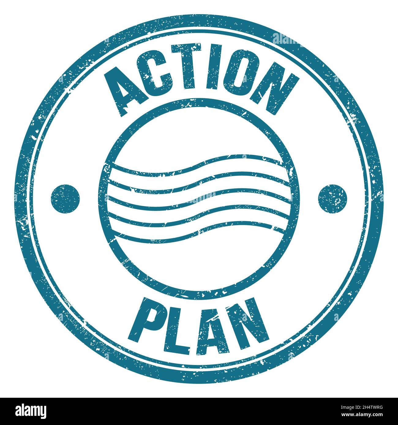 ACTION PLAN text written on blue round postal stamp sign Stock Photo ...