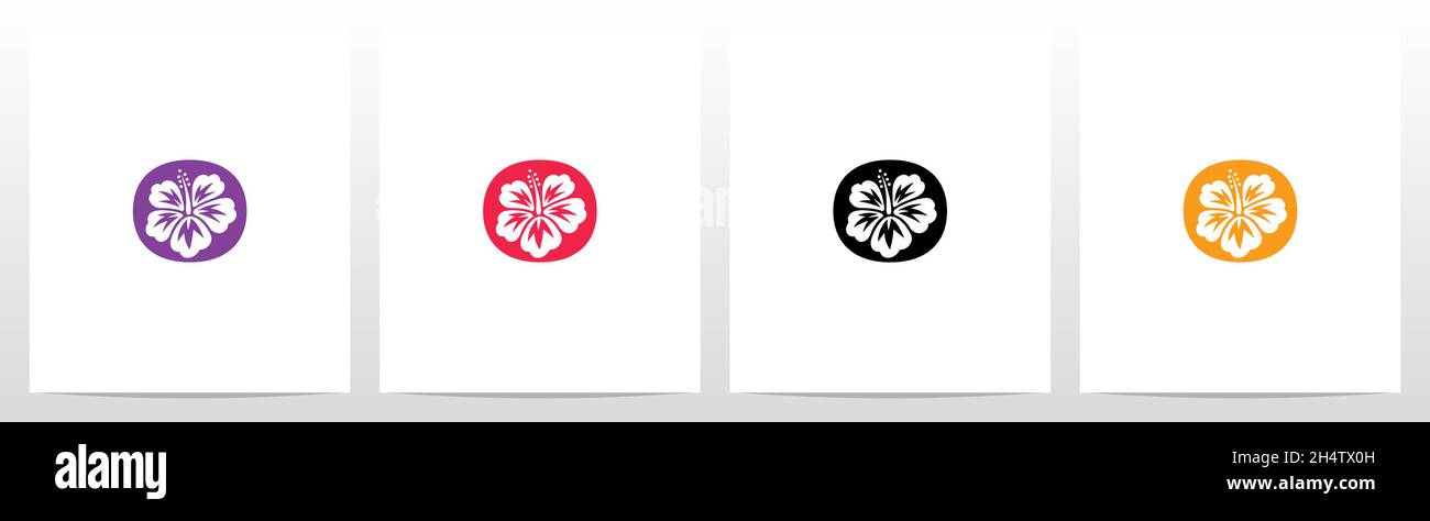 Hibiscus Flower On Letter Logo Design O Stock Vector Image & Art - Alamy