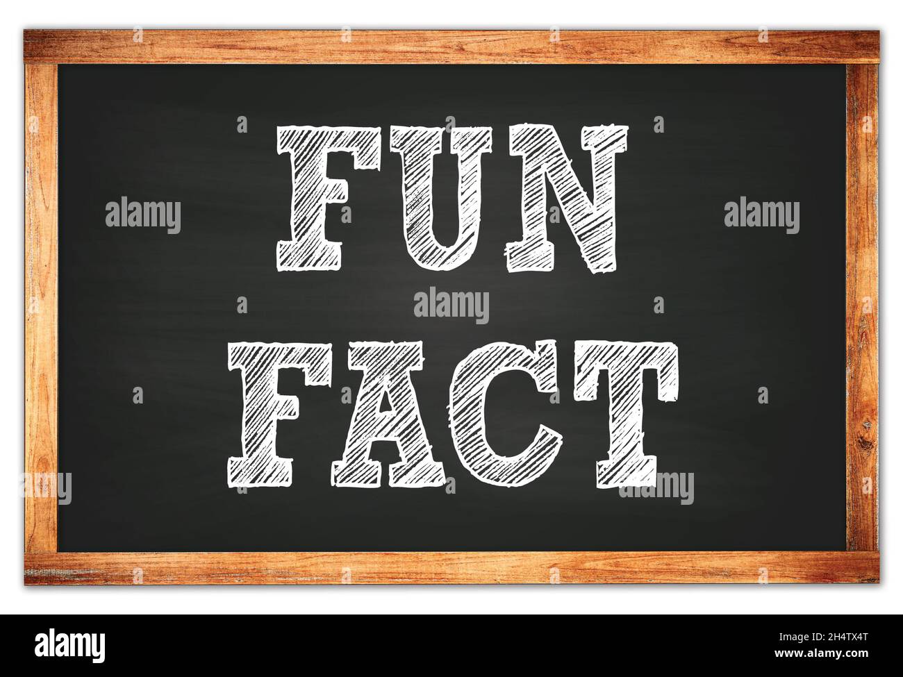 FUN FACT written on black wooden frame school blackboard Stock Photo ...