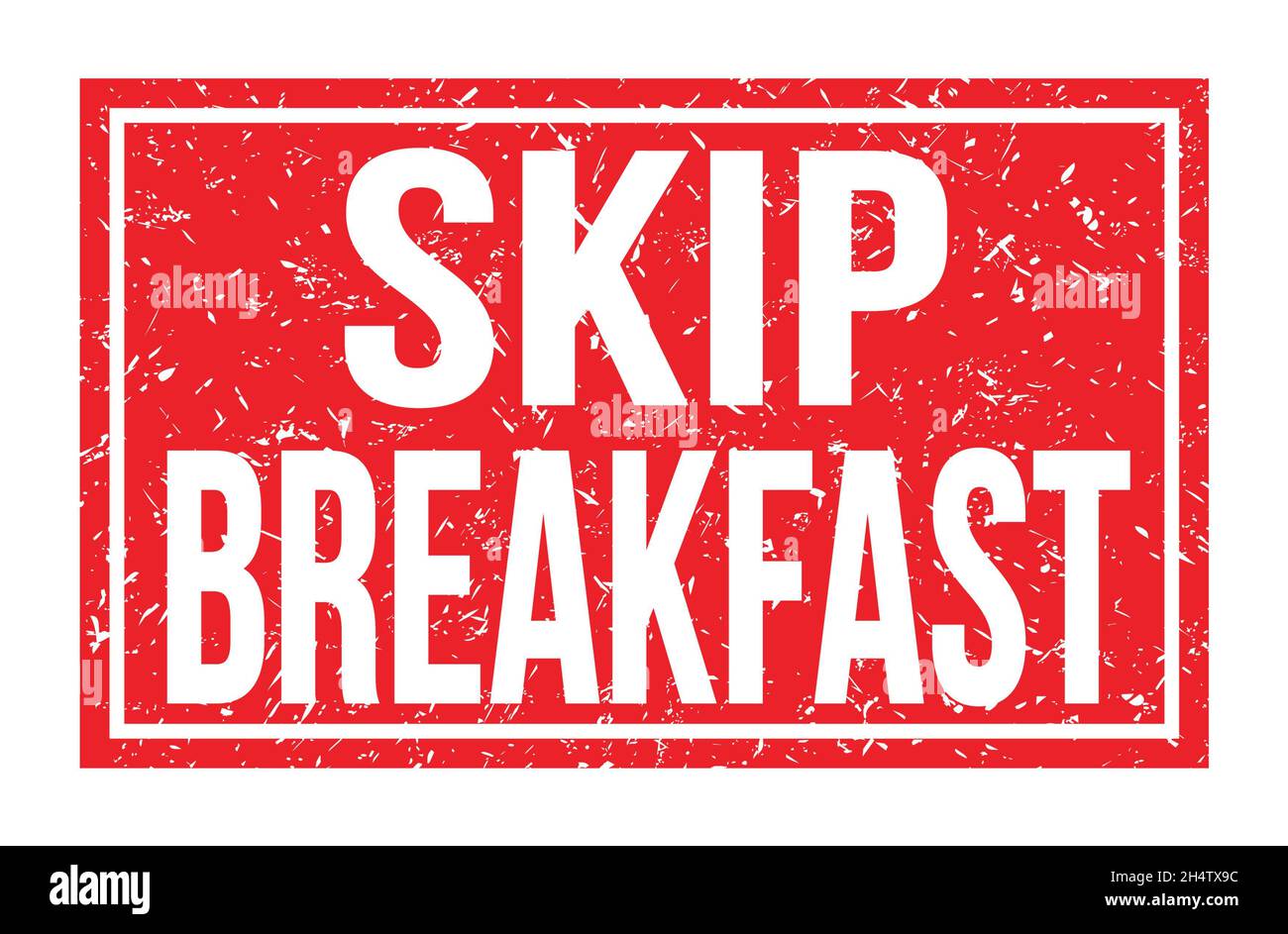 SKIP BREAKFAST, words written on red rectangle stamp sign Stock Photo ...