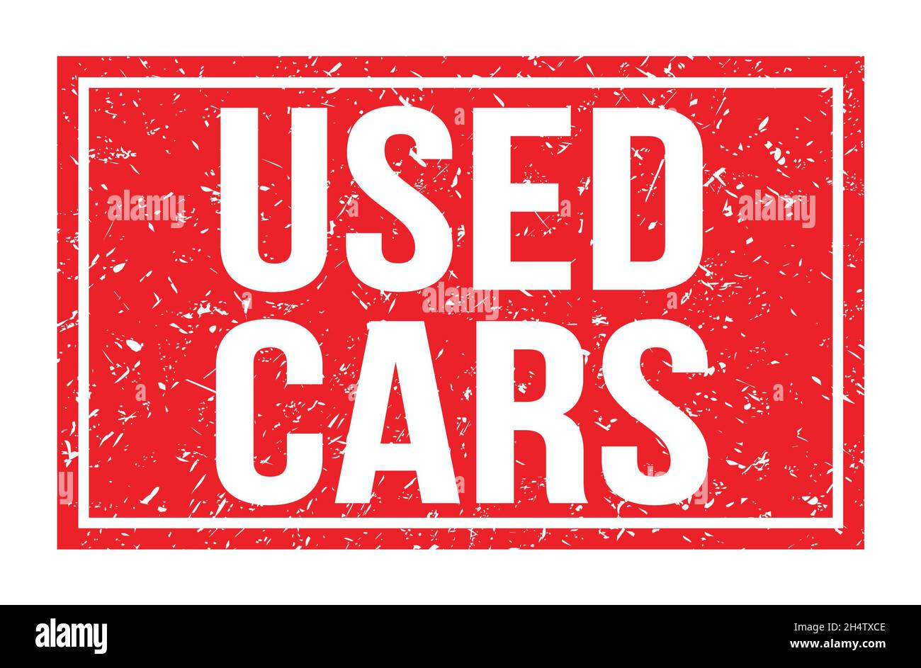 USED CARS, words written on red rectangle stamp sign Stock Photo - Alamy