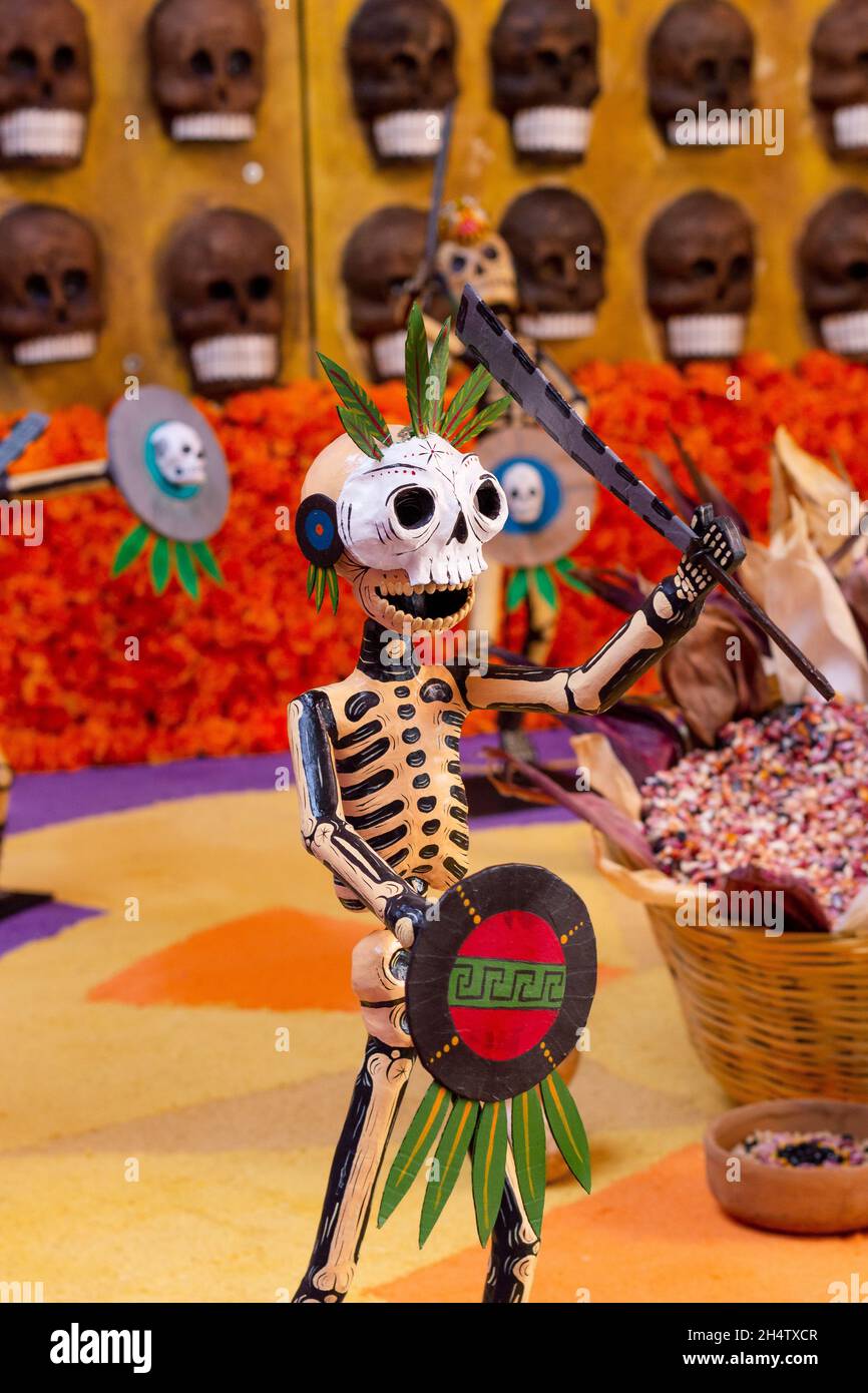 Day of the Dead offering in Mexico, decorated with marigold flower ...