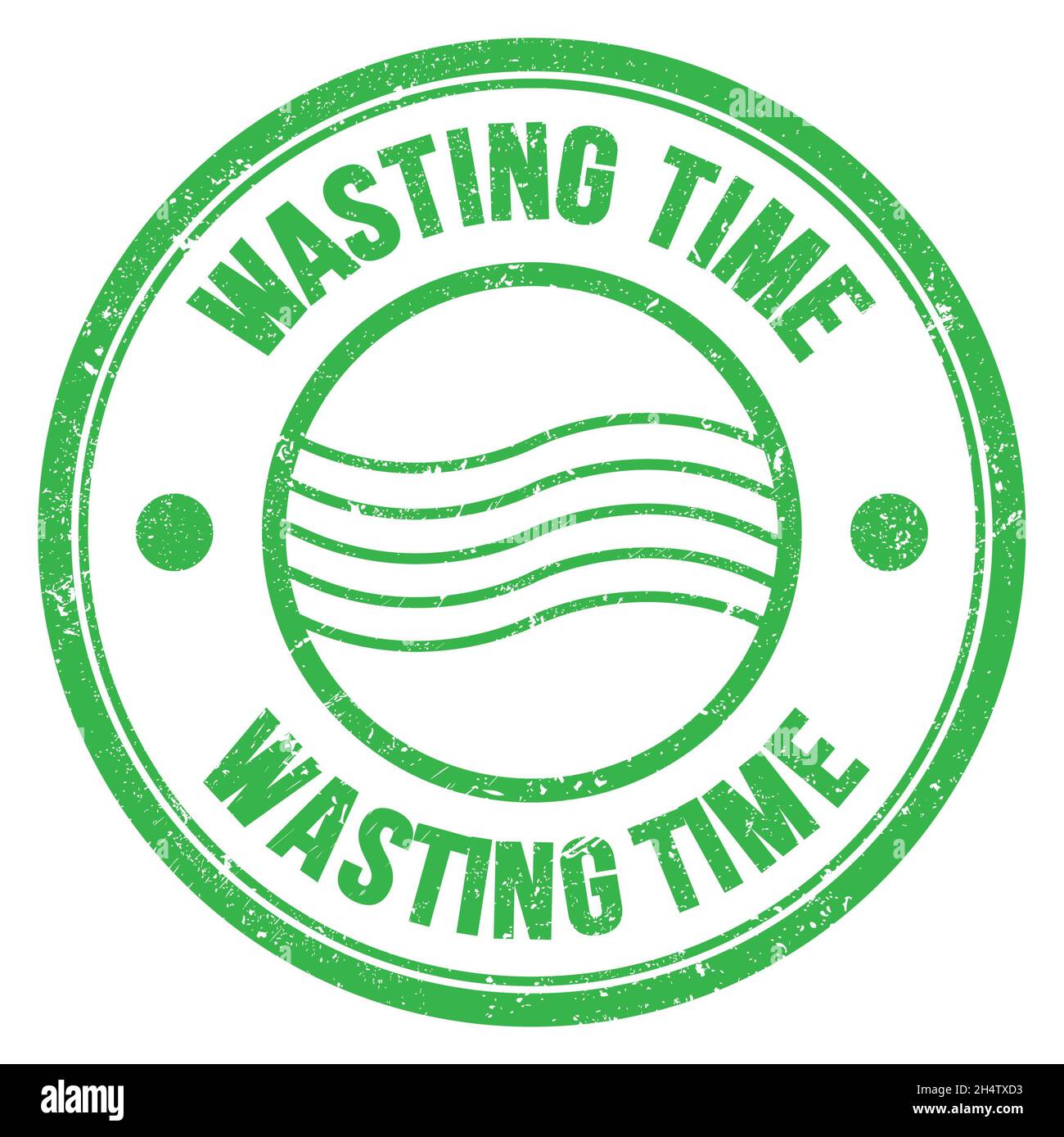 WASTING TIME word written on green round postal stamp sign Stock Photo ...