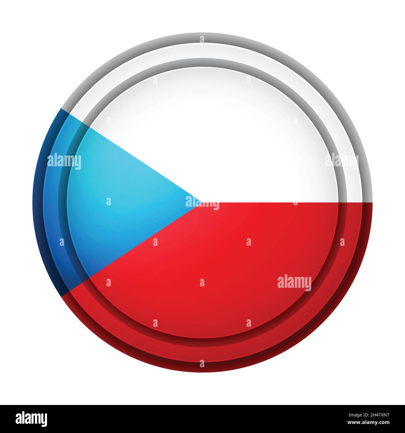 Glass light ball with flag of Czech Republic. Round sphere, template ...