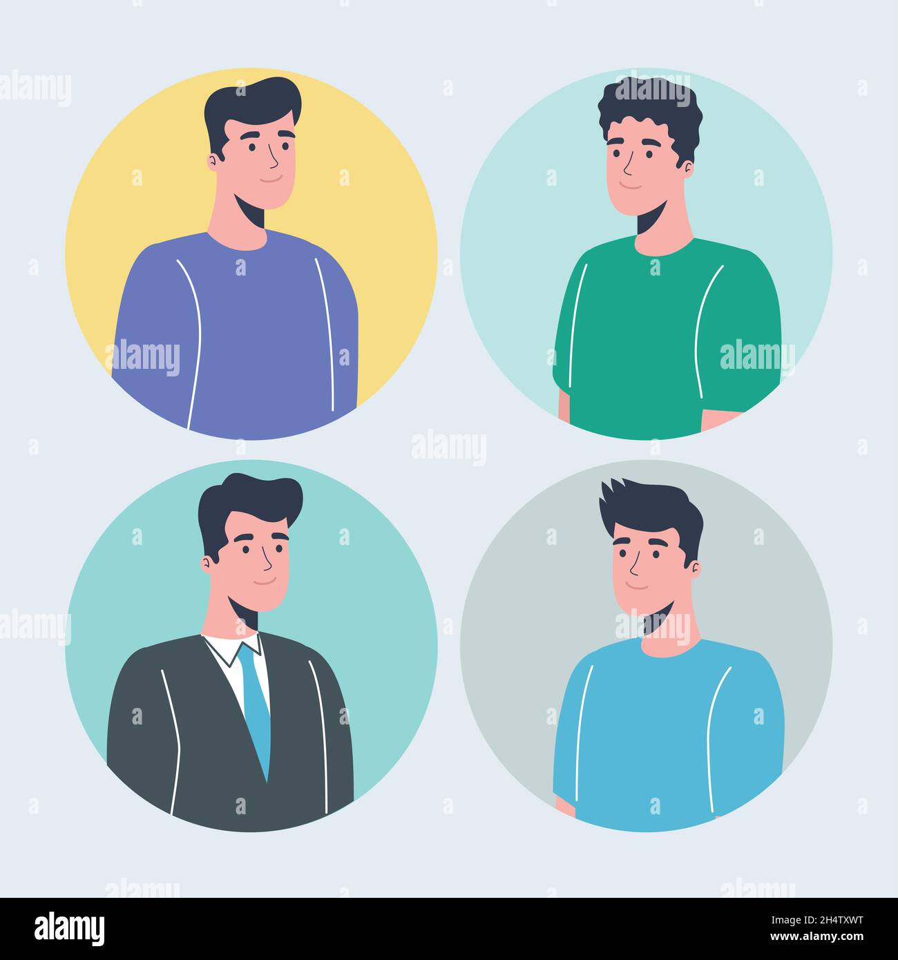 group of four men Stock Vector Image & Art - Alamy