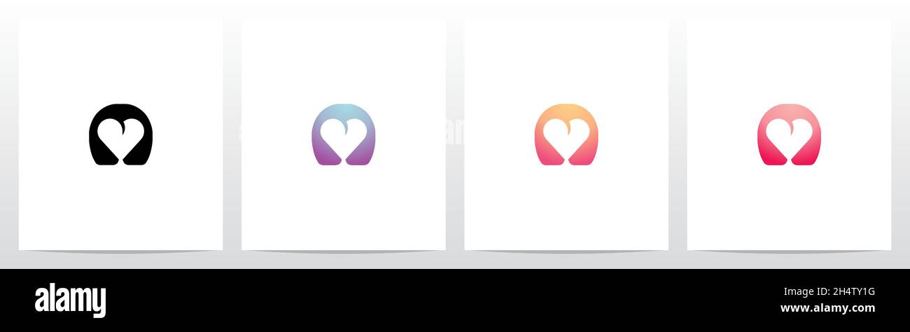 Heart On Letter Logo Design A Stock Vector Image & Art - Alamy