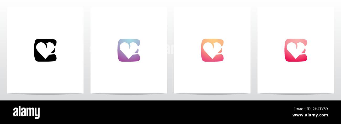 Letter e heart logo hi-res stock photography and images - Alamy