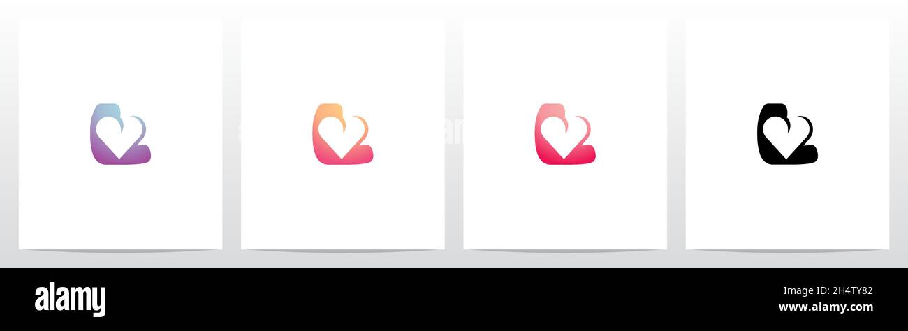 Heart On Letter Logo Design L Stock Vector Image & Art - Alamy